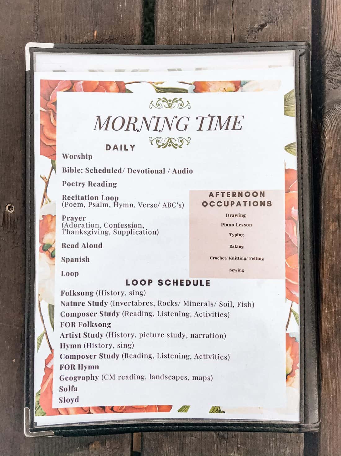 Homeschool Morning Time Menus with Free Printables - Joanna Overly
