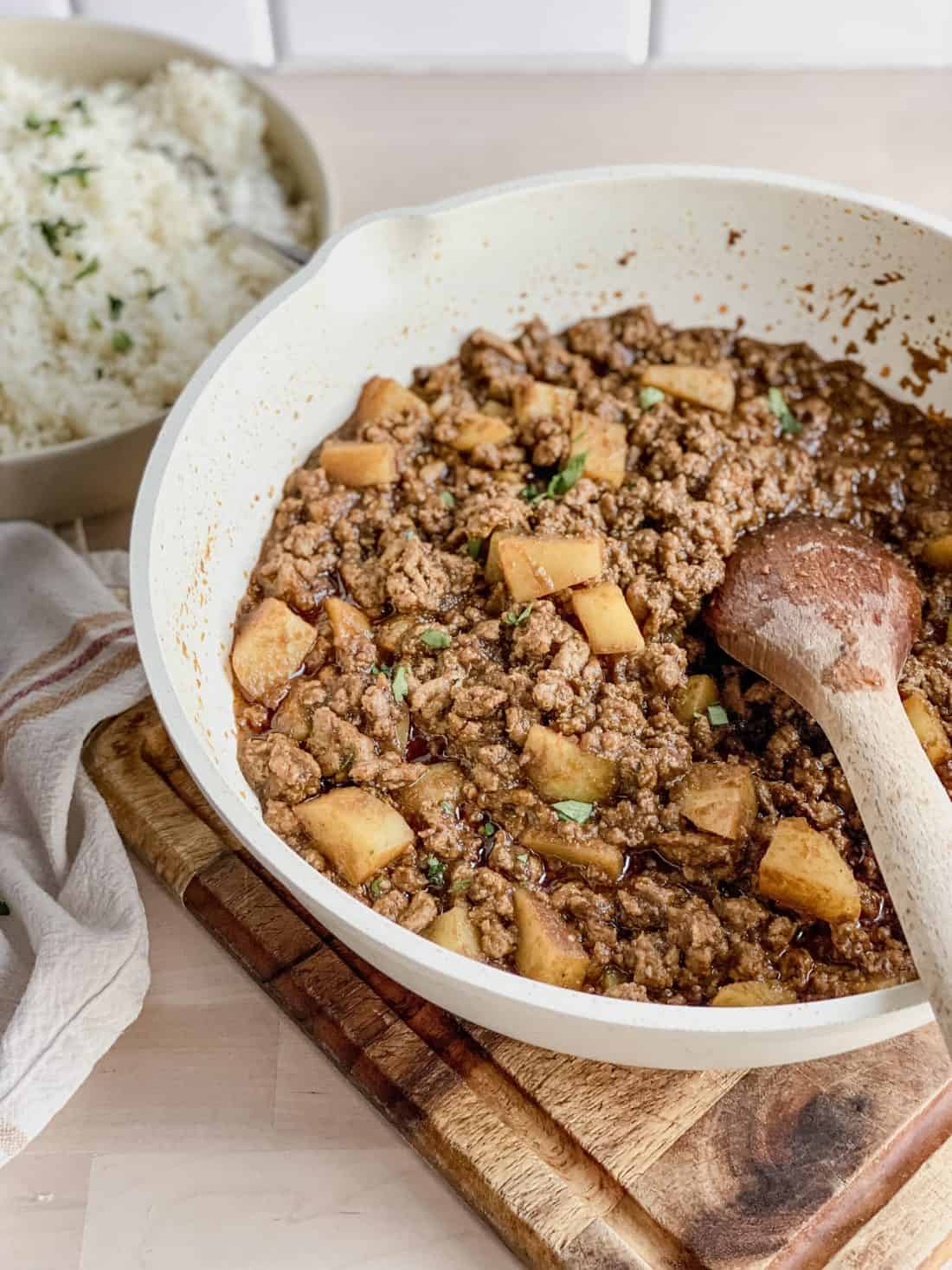 Mexican Picadillo Recipe with Ground Meat and Potatoes | Joanna Overly