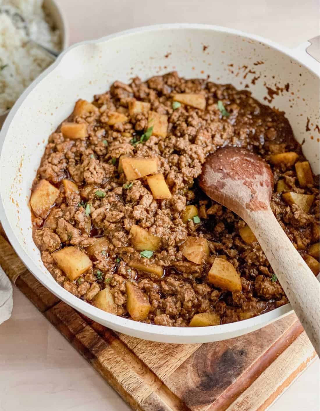Mexican Picadillo Recipe with Ground Meat and Potatoes | Joanna Overly